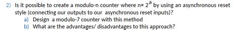 Solved Is It Possible To Create A Modulo N Counter Where Chegg