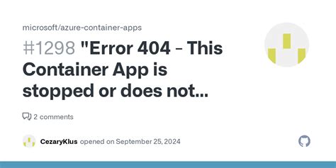 Error 404 This Container App Is Stopped Or Does Not Exist Page When