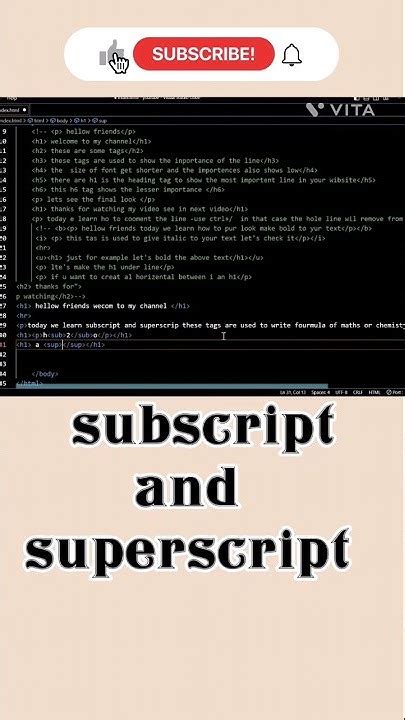 How To Write Formula Html With The Help Of Subscript And Superscript