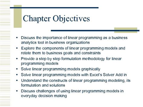 Chapter 2 Introduction To Linear Programming Business Analytics