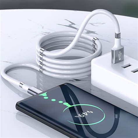 Rock Silicone Usb Type C Magnetic Self Winding Cable M