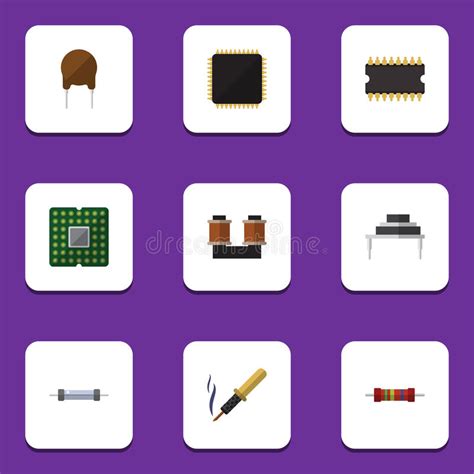 Flat Icon Appliance Set Of Cpu Microprocessor Repair And Other Vector Objects Also Includes