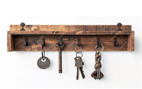 Premium Photo Vintage Key Hooks Adorning A Rustic Shelf