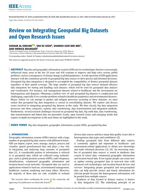 Pdf Review On Integrating Geospatial Big Datasets And Open Research