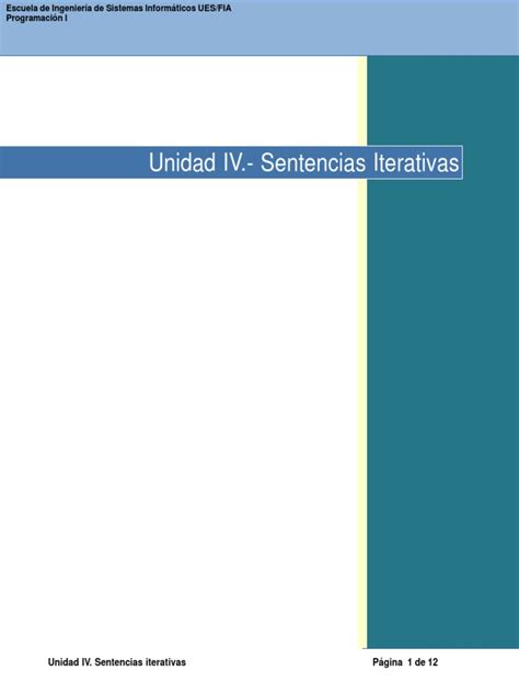 u4 sentencias iterativas pdf programación de computadoras c sharp
