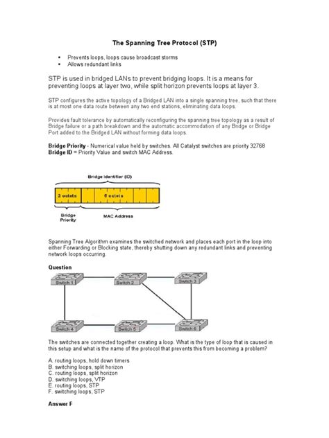 spanning tree protocol stp pdf network switch internet protocols