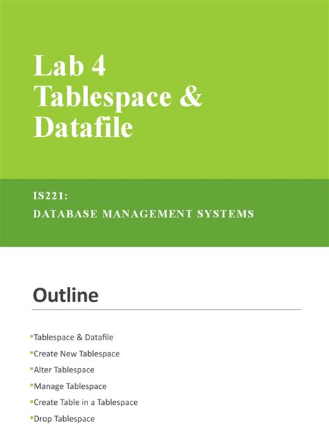 Lab 4 Tablespace And Datafile Pdf Databases Computer File