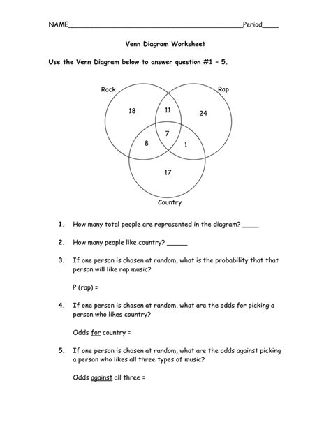 Sets And Venn Diagrams Online Test Venn Diagram Worksheet