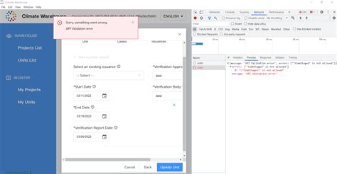 fix add a new issuance label on an existing unit generates api error