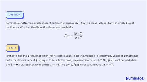 Solved Removable And Nonremovable Discontinuities In Exercises 35 60 Find The X Values If Any