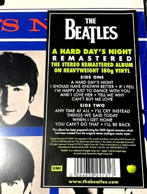 The Beatles A Hard Days Night 180 Gram Vinyl Sealed Remastered Hype