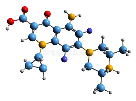 3d Image Of Sparfloxacin Skeletal Formula Stock Illustration Illustration Of Bronchitis