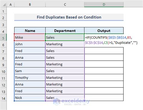 Excel Formula To Find Duplicates In One Column Easy Ways ExcelDemy
