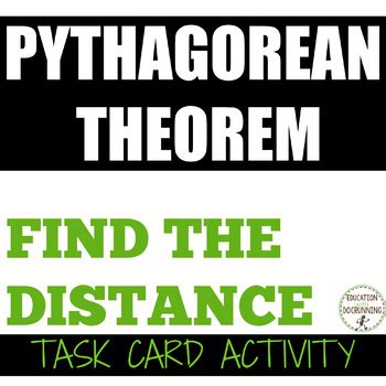 Pythagorean Theorem Activity Find The Distance Task Cards TpT
