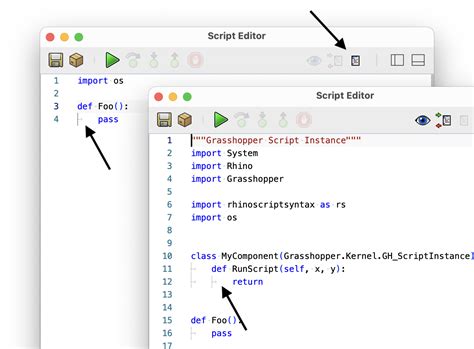 Rhino Script Editing Features Rhino Script Editing Features
