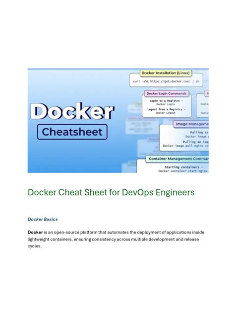 Docker Cheatsheet Pdf Postgre Sql Systems Engineering