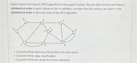 solved apply depth first search dfs algorithm to the graph