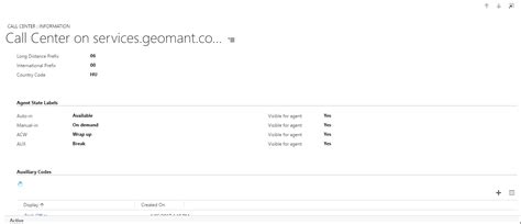 Geomant Call Center Settings In Ms Dynamics Crm Geomant Documentation