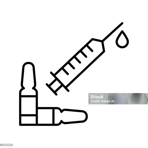 흰색 배경에 고립 된 의료 앰플과 주사기 아이콘 독감 주사 예방 접종 바이러스 감염 예방 백신 의료 웹 사이트 및 앱 디자인 로고 앱 Ui용 그래프 기호 0명에 대한 스톡