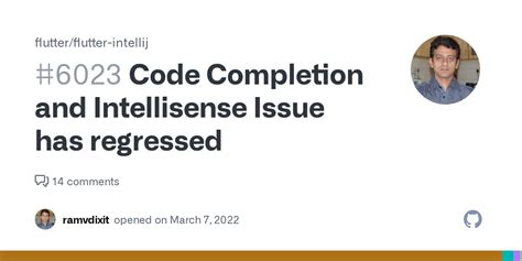 Code Completion And Intellisense Issue Has Regressed · Issue 6023 · Flutterflutter Intellij