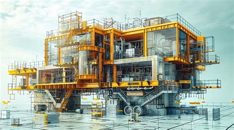 Digital Building Information Modeling Bim Technology Stock Illustration Illustration Of