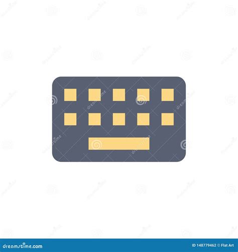 Keyboard Typing Board Key Flat Color Icon Vector Icon Banner Template Stock Vector
