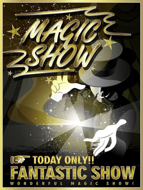 Magic Show Poster Design Template Illusion Magical Vector Background