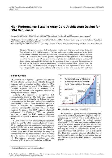 Pdf High Performance Systolic Array Core Architecture Design For Dna