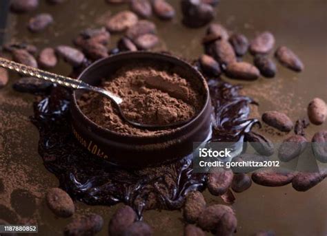 Biji Kakao Atau Kakao Dan Bubuk Digunakan Dalam Minuman Cokelat Panas Cokelat Mentega Dan