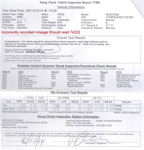 Mustang Maintenance Records