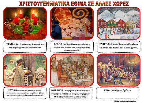 Το νέο νηπιαγωγείο που ονειρεύομαι Χριστουγεννιάτικα έθιμα από όλο τον κόσμο με πίνακες ζωγραφικής