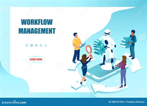 workflow optimization and process management icons showing continuous