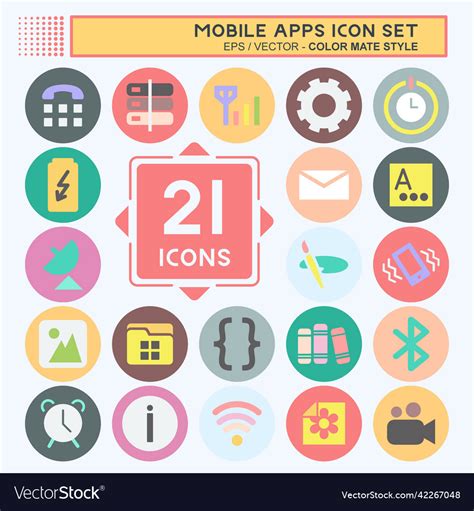 Mobile Apps Icon Set Suitable For Web Interface Vector Image