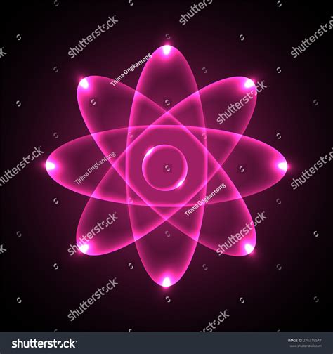 Pink Shining Atom Scheme Vector Illustration Stock Vector Royalty Free 276319547 Shutterstock