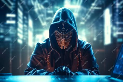 Premium Ai Image Anonymous Hacker Typing On Computer Generative Ai