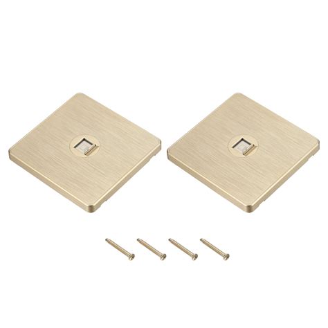Uxcell Ethernet Socket Single Port Rj45 Cat6 Wall Plate Gold Tone For Ethernet Cable Networking