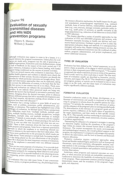 Pdf Evaluation Of Sti And Hiv Prevention Programmes Book Chapter