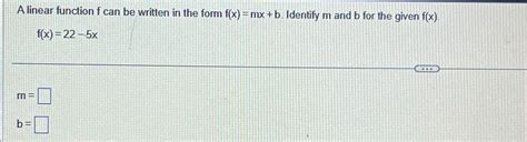 solved a linear function f ﻿can be written in the form