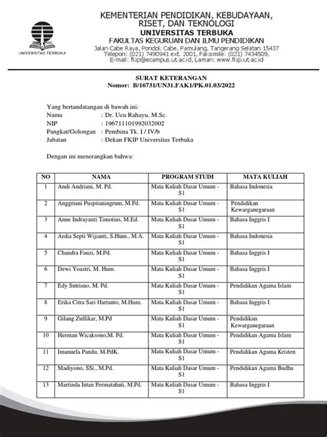 surat keterangan telah mengikuti pelatihan calon tutor tutorial online