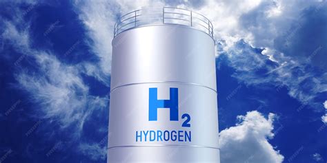 Premium Photo Cylindrical Tank With Hydrogen Gas 3d Illustration