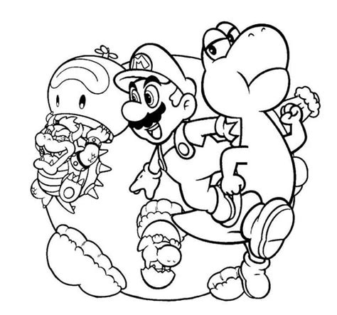 Mario Luigi And Yoshi Coloring Pages