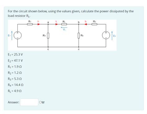 Solved For The Circuit Shown Below Using The Values Given Chegg