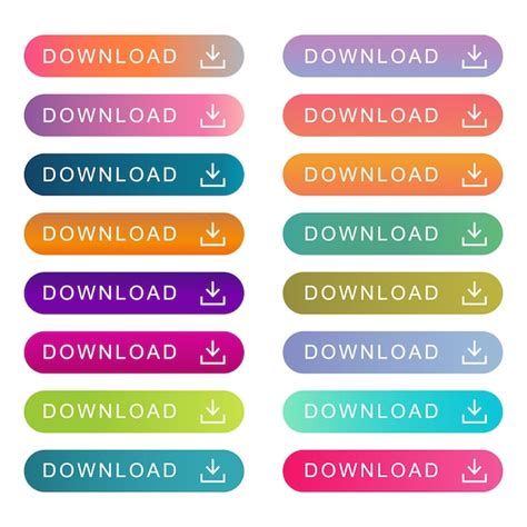 premium vector download buttons collection set gradient buttons of