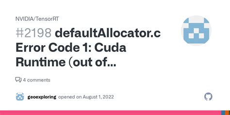 DefaultAllocator Cpp Nvinfer Internal DefaultAllocator Allocate Error Code Cuda
