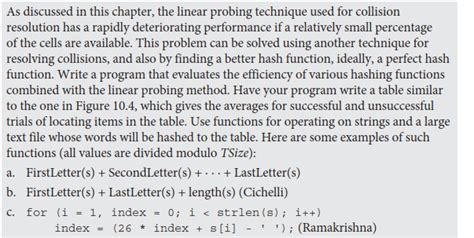 solved as discussed in this chapter the linear probing