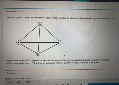 question no 04 consider a graph as below assume we