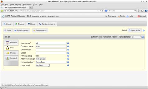 LDAP Account Manager Localhost 389 Mozilla Firefox 030 Unixmen