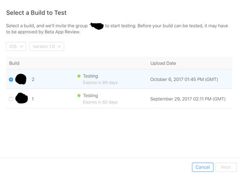 ios not able to add new build to test flight stack overflow