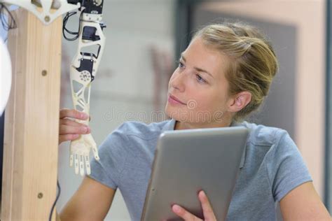 Students Technology Working Using Robotic Arm Stock Image Image Of