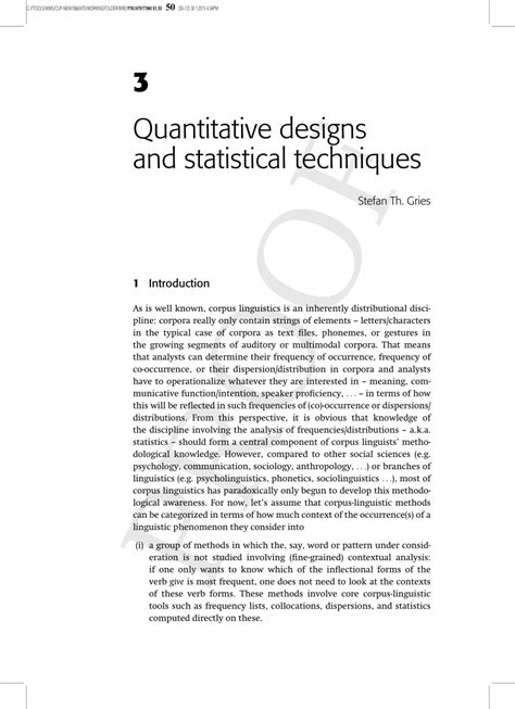 Pdf Quantitative Designs And Statistical Techniques